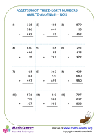 Three-digit Addition Drills Sixth Grade Worksheets | Math activities