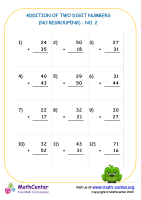 Two-digit Addition Drills Fourth Grade interactive | Math activities