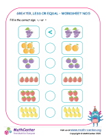 Greater, Less Or Equal – Worksheet No.3 | Worksheets | Math Center