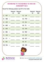 Rounding to the nearest 10 and 100 - worksheet no.2 | Worksheets | Math ...