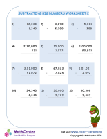 Fourth Grade Worksheets: Multi-digit Subtraction With Regrouping | Math ...