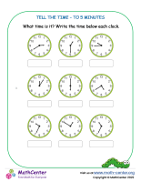 Tell The Time To The Nearest Five Minutes Worksheets | Math activities
