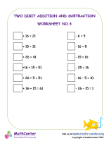 Two digit addition and subtraction No.3 | Worksheets | Math Center