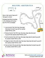 Bus stops – Addition to 14 | Worksheets | Math Center