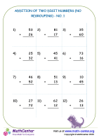 Two-digit Addition Without Regrouping Worksheets | Math activities