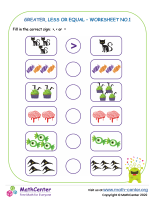 Greater, Less Or Equal – Worksheet No.3 | Worksheets | Math Center