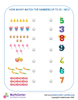 How Many- Match The Numbers 1 | Worksheets | Math Center