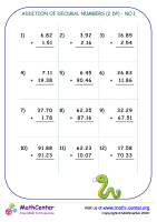 Adding and Subtracting Decimals Sixth Grade | Math activities