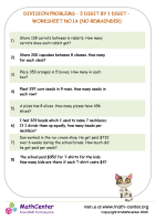 Division problems - 2 digit by 1 digit - worksheet no.1D (no remainder ...