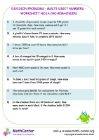 Division Word Problems Fifth Grade Worksheets | Math activities