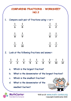 Comparing Fractions Interactive | Math activities