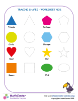 Tracing Shapes Kindergarten Worksheets | Math activities