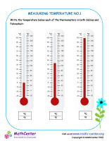 Temperature First Grade Worksheets | Math activities