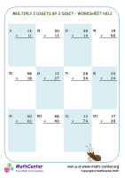 Multiply 2 digits by 2 digit - worksheet no.4 | Worksheets | Math Center