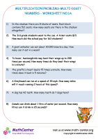 Multiplication Word Problems Worksheets | Math activities