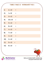 Second Grade Worksheets: Multiplication Table | Math Center