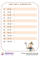 Second Grade Worksheets: Multiplication Table | Math Center