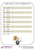 Second Grade Worksheets: Multiplication Table | Math Center