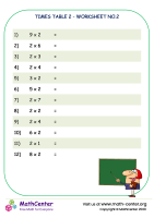 Second Grade Worksheets: Multiplication Table | Math Center