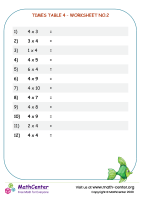 Second Grade Worksheets: Multiplication Table | Math Center