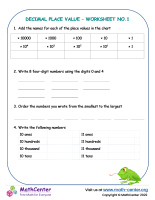 Multi-digit Place Value Fourth Grade Worksheets | Math activities