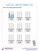 Place Value Three Digit Numbers - Abacus No.4 | Worksheets | Math Center