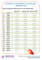 Rounding to the nearest 1000 - worksheet no.1 | Worksheets | Math Center