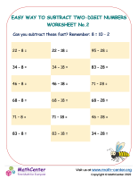 Two-digit Subtraction Drills Third Grade Worksheets | Math activities