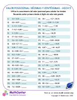 Valor Posicional Cuarto grado | Actividades de matemáticas