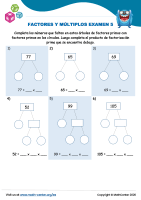 Factores y Múltiplos Pruebas | Actividades de matemáticas
