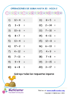 Suma - Hasta 20 Hoja 4 | Hojas de trabajo | Math Center