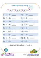 Peces - Suma Entre 5 Hoja 2 | Hojas de trabajo | Math Center