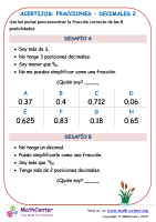 Acertijos: Fracciones, Porcentajes Y Decimales 2 | Hojas de trabajo ...