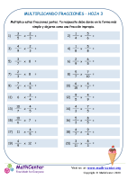 Cómo Multiplicar Fracciones | Hojas de aprendizaje | Math Center