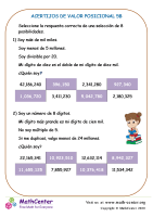 Valor Posicional Quinto Grado | Actividades de matemáticas