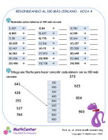 Redondear Centenas Hojas de trabajo | Actividades de matemáticas