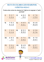 Restas de Tres Cifras Hojas de trabajo | Actividades de matemáticas