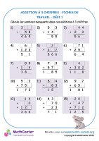 Addition à trois chiffres - Exercices Fiches de travail | Activités ...