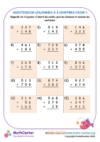 Addition à trois chiffres Fiches de travail | Activités mathématiques