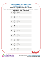 Additionner et soustraire des fractions CM2 Fiches de travail ...
