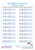 Additionner et soustraire des fractions CM2 Fiches de travail ...