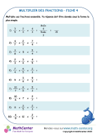 Multiplier les fractions Fiches de travail | Activités mathématiques