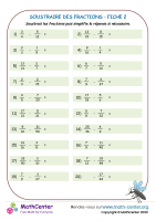 Additionner et soustraire des fractions CM2 Fiches de travail ...