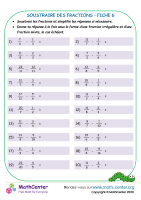 Additionner et soustraire des fractions CM2 Fiches de travail | Activités mathématiques