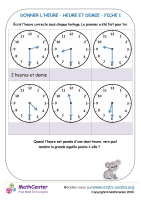 Donne l'heure à la demi-heure près CP Fiches de travail | Activités ...
