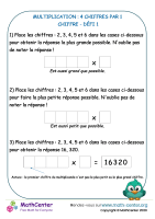 Multiplication à plusieurs chiffres Fiches de travail | Activités ...