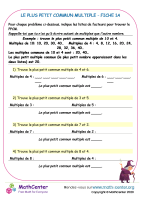 Facteurs et multiples 6eme Fiches de travail | Activités mathématiques