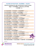 Valeur de position décimale Fiches de travail | Activités mathématiques