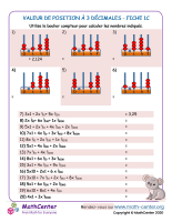 Valeur de position décimale Fiches de travail | Activités mathématiques