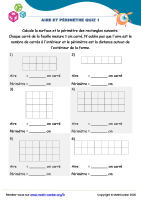 Aire et périmètre CM1 Quiz | Activités mathématiques